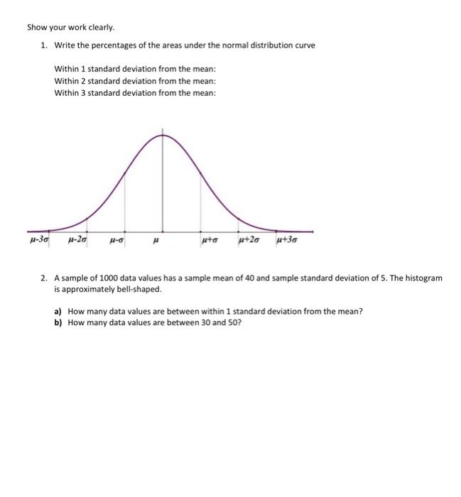 Solved Show your work clearly 1. Write the percentages of | Chegg.com