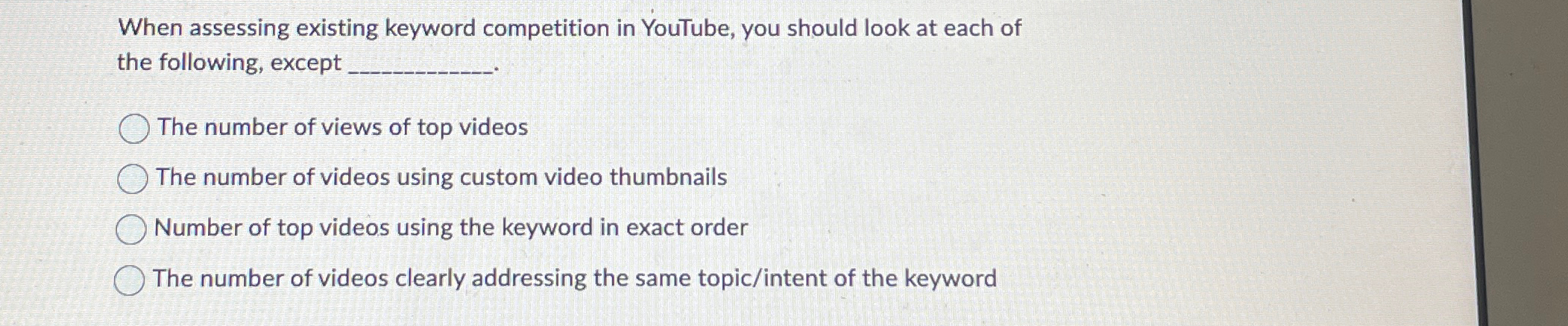 Solved When assessing existing keyword competition in | Chegg.com