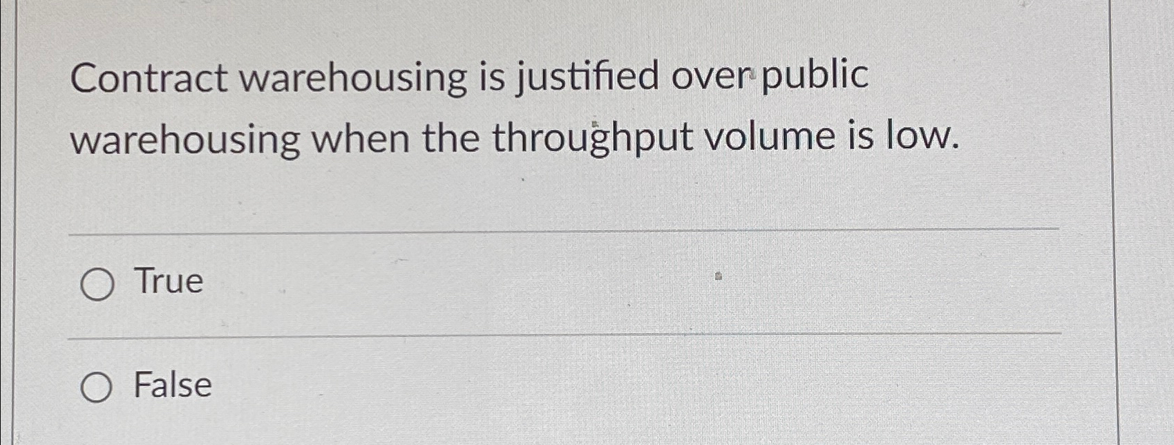 Solved Contract warehousing is justified over public | Chegg.com
