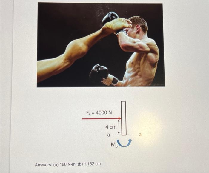 Solved 4. A fighter used his forearm to block a kick. The | Chegg.com