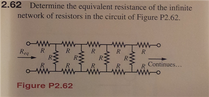 Solved Determine the equivalent resistance of the infinite | Chegg.com