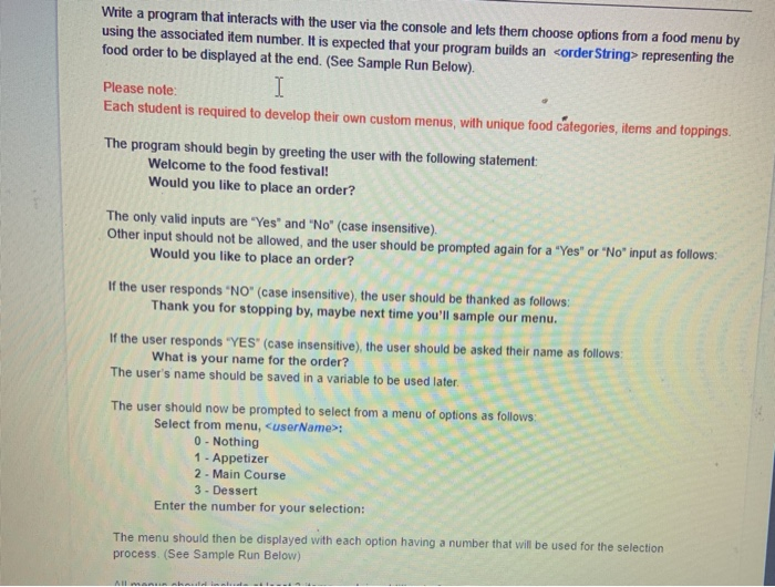 Solved Write a program that interacts with the user via the | Chegg.com