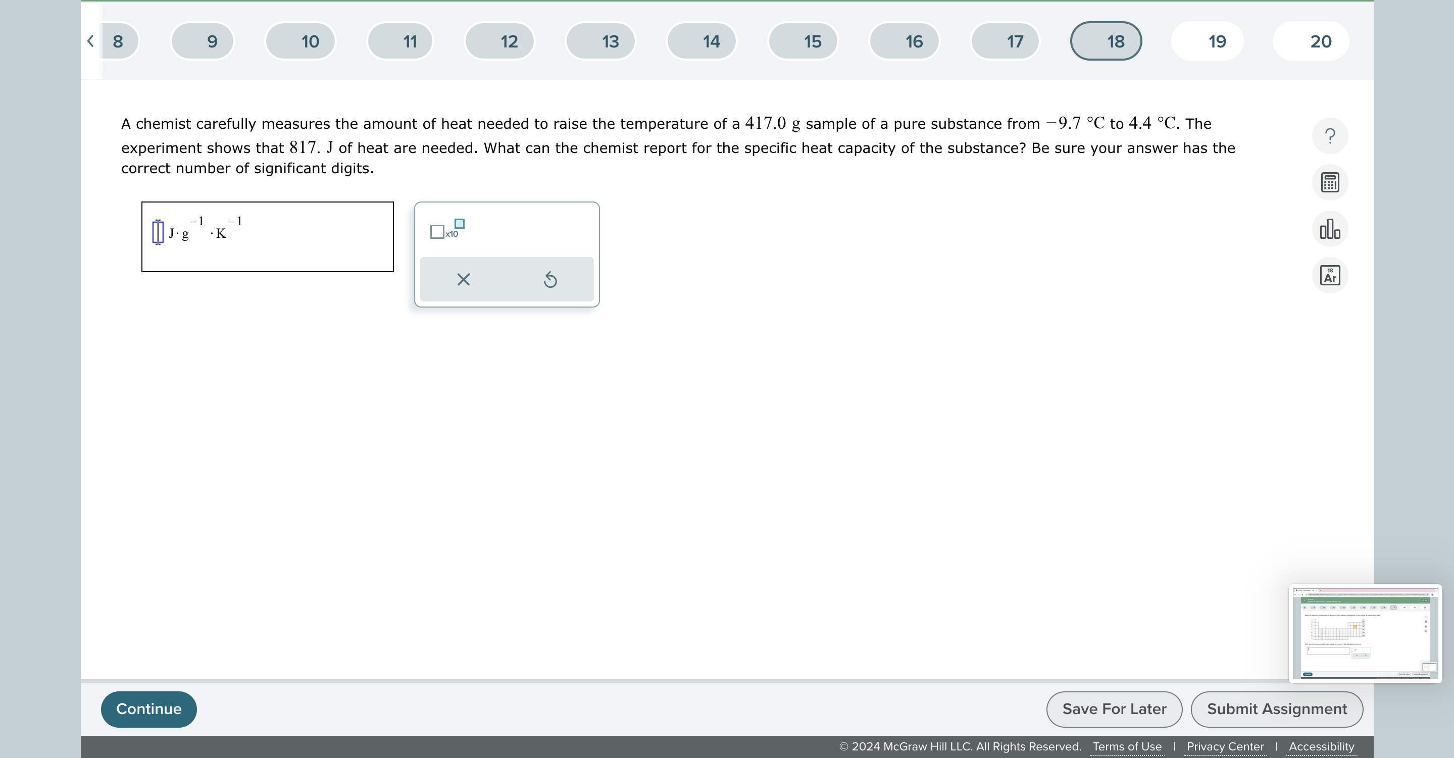 Solved 89131620A chemist carefully measures the amount of | Chegg.com