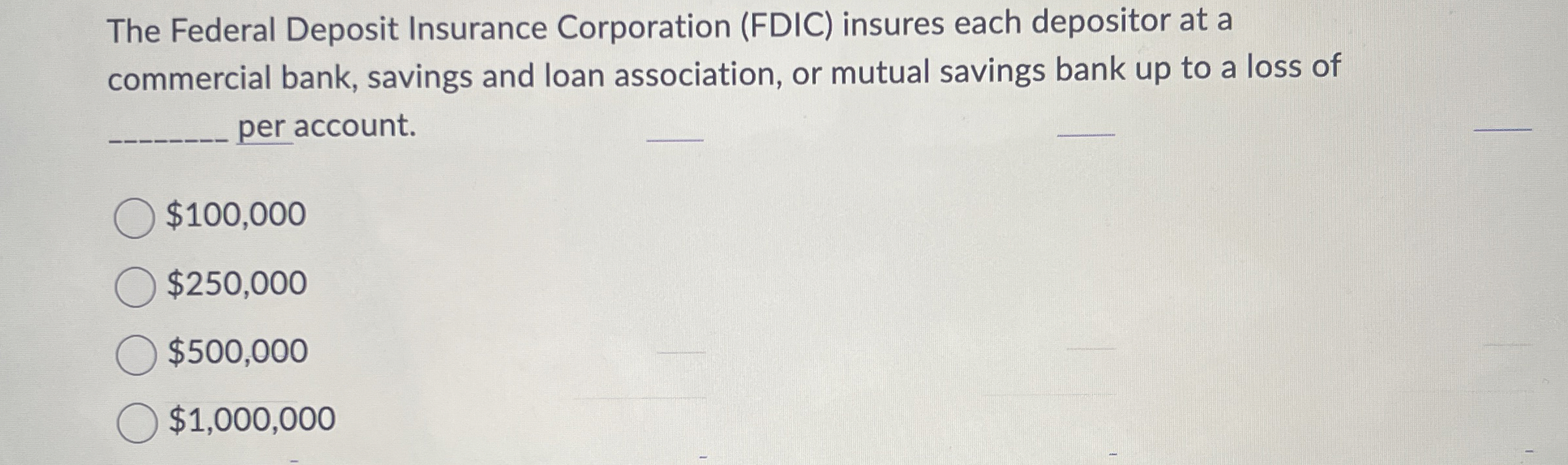The Federal Deposit Insurance Corporation (FDIC) | Chegg.com