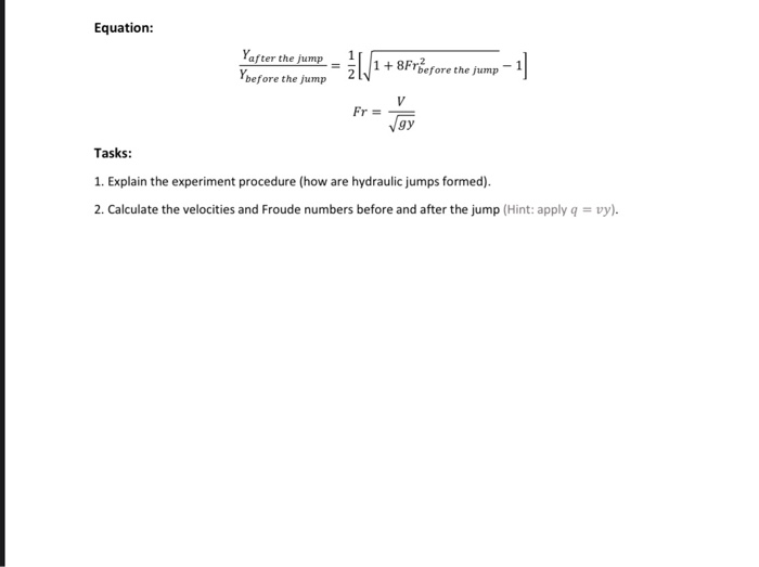 Solved Equation: Yafter the jump Ybefore the jump +8Frbefore | Chegg.com