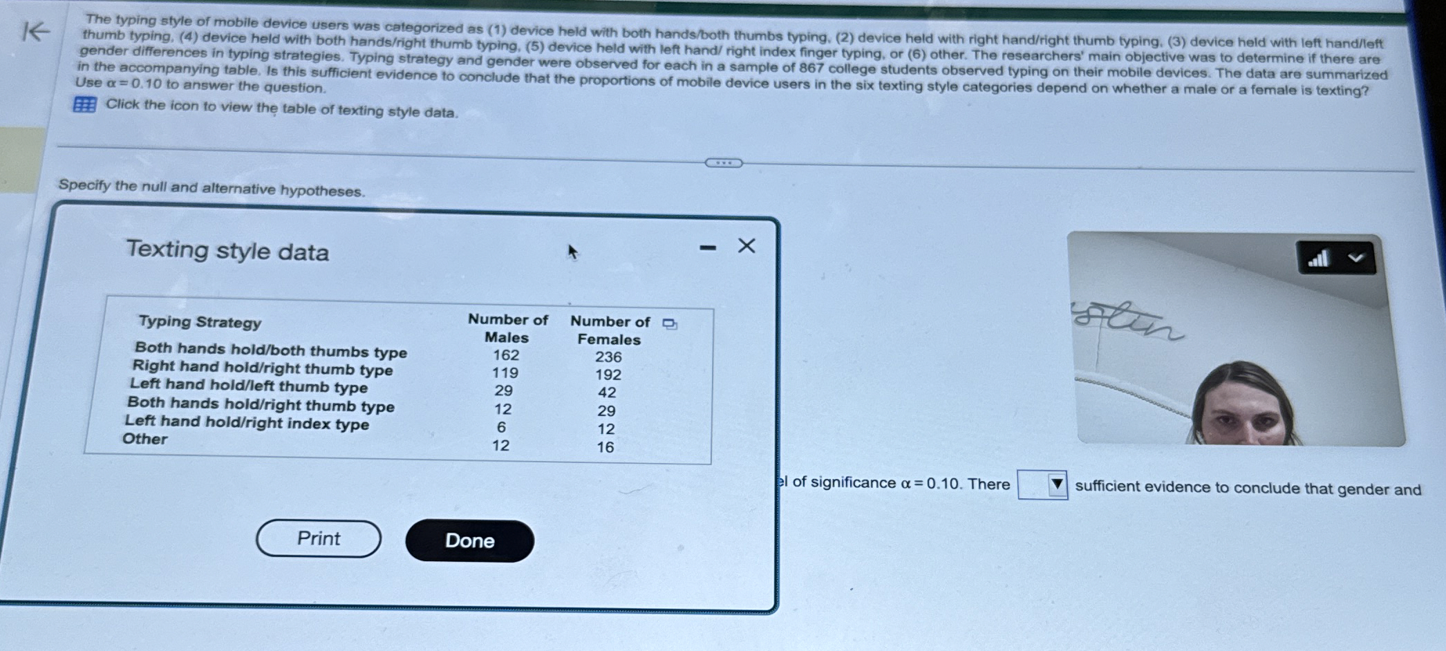 Solved Use α=0.10 ﻿to answer the question.Click the icon to | Chegg.com