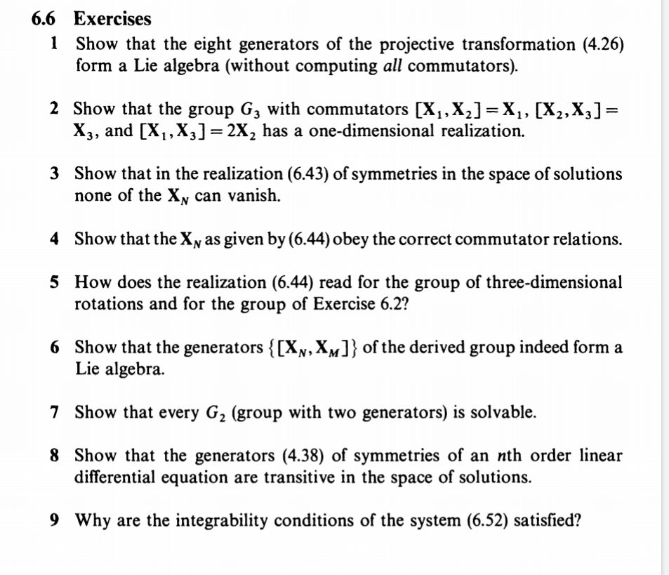 Solved 6.6 ﻿Exercises1 ﻿Show that the eight generators of | Chegg.com