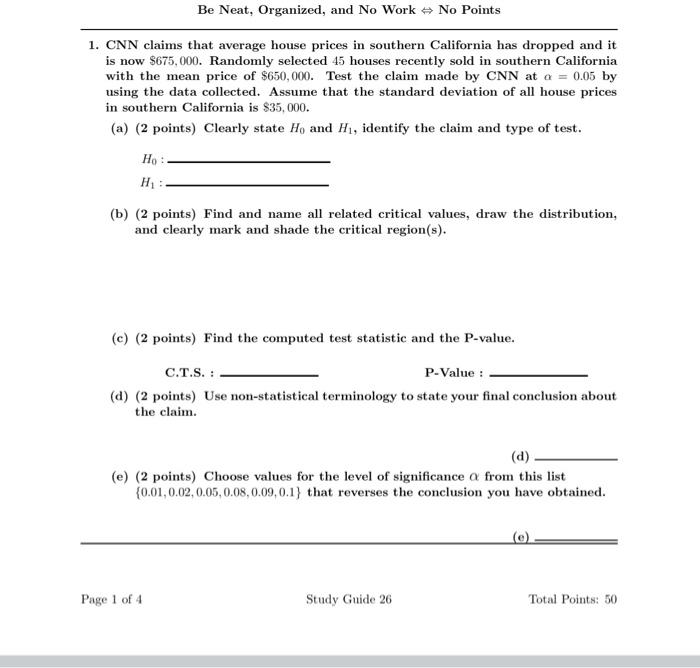 Solved Be Neat, Organized, and No Work ⇔ No Points 1. CNN | Chegg.com