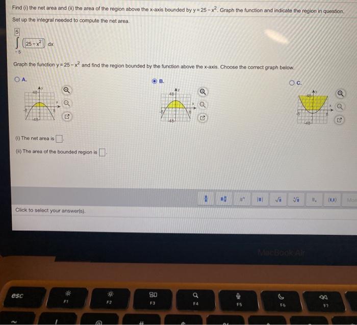 Solved Find the net area and (b) the area of the region | Chegg.com