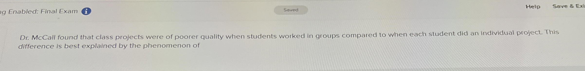 Solved ig Enabled: Final Exam HelpSave & ExiDr. ﻿McCall | Chegg.com