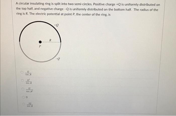 Solved A circular insulating ring is split into two | Chegg.com