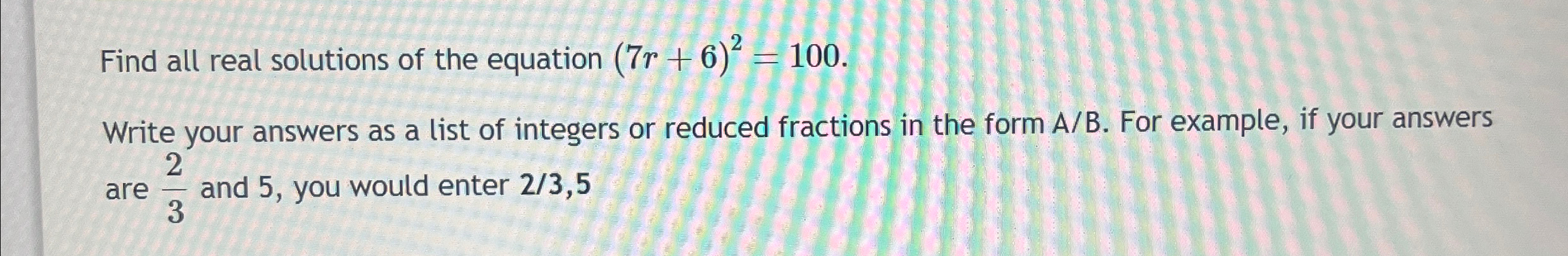 Solved Find all real solutions of the equation | Chegg.com