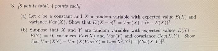 Solved 3. [8 points total, \& points each] (a) Let c be a | Chegg.com