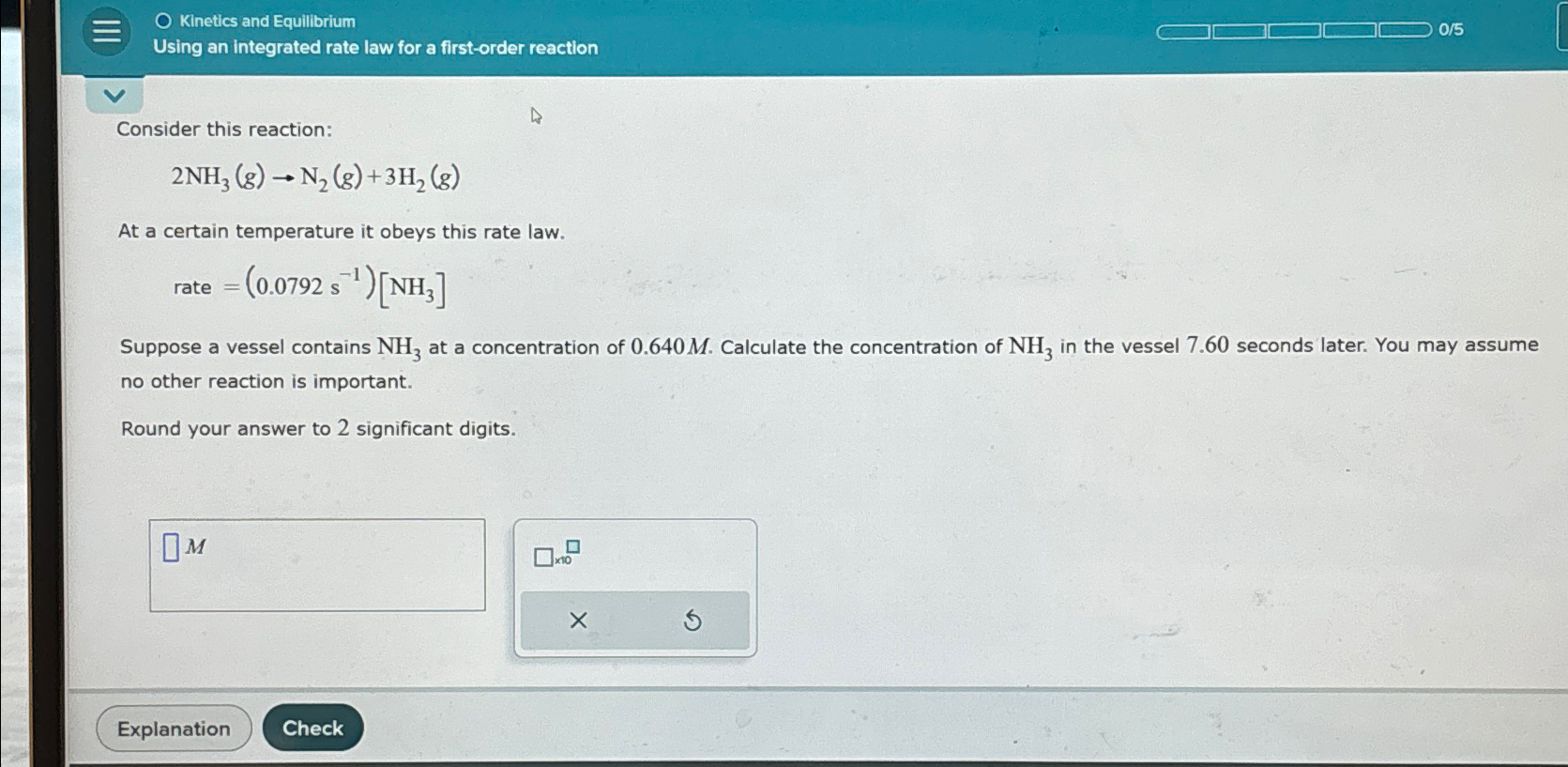 Solved Kinetics and EquilibriumUsing an integrated rate law | Chegg.com