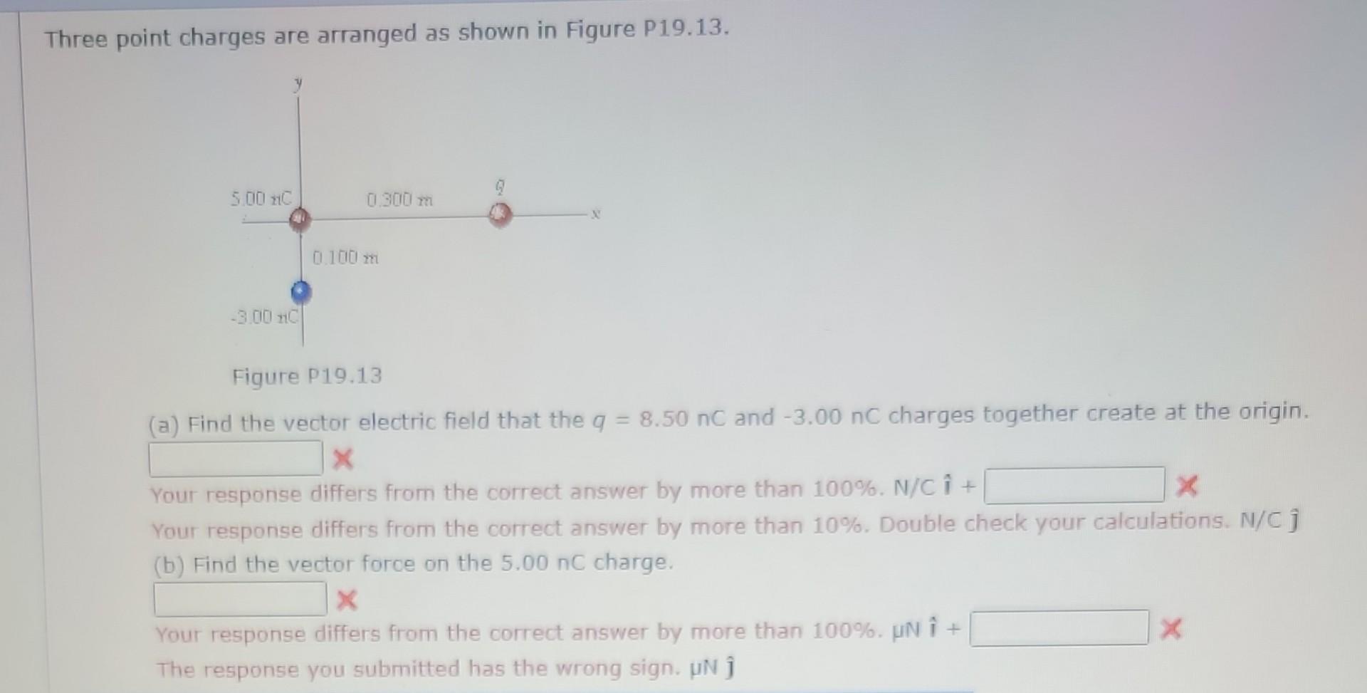 Solved Three point charges are arranged as shown in Figure | Chegg.com