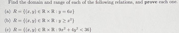 Solved Find the domain and range of each of the following | Chegg.com