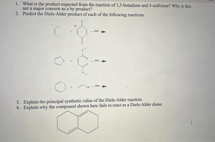 Solved 1. What is the product expected from the reaction of | Chegg.com