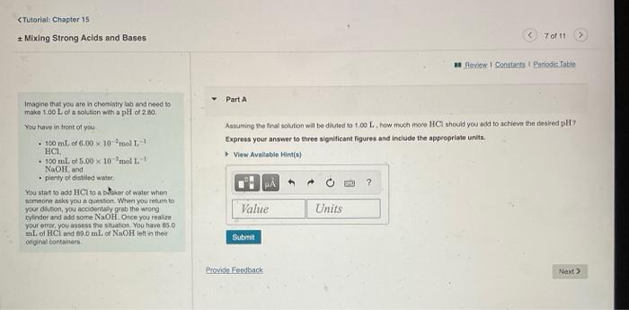 Solved KTutorial Chapter 15 ± Mixing Strong Acids and Bases | Chegg.com