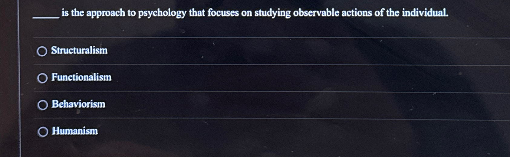 Solved is the approach to psychology that focuses on | Chegg.com