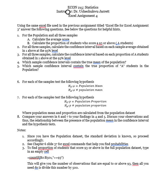Solved ECON 215: StatisticsInstru | Chegg.com