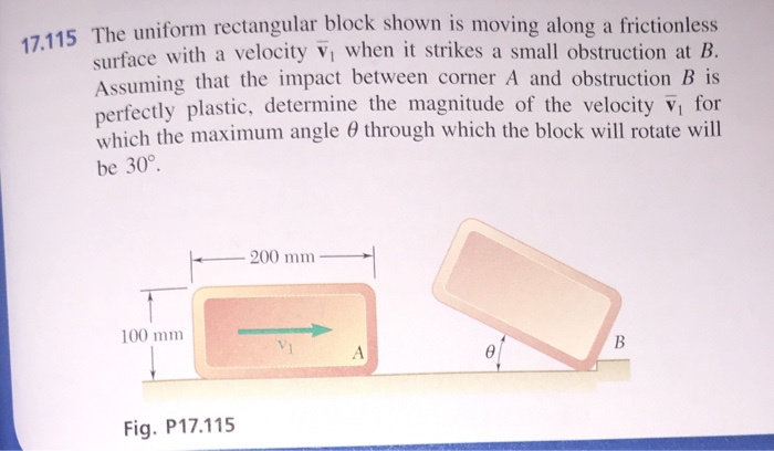 Solved 17.115 The uniform rect The uniform rectangular block | Chegg.com