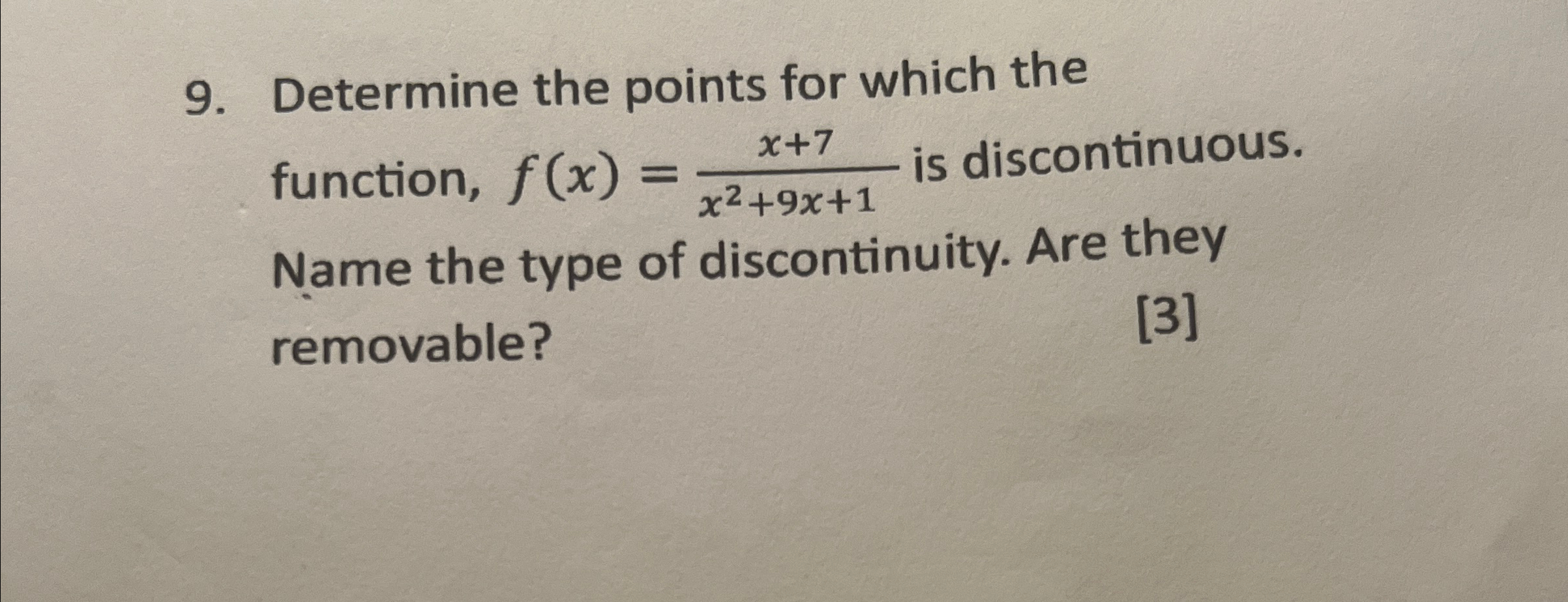 Solved Determine the points for which the function, | Chegg.com