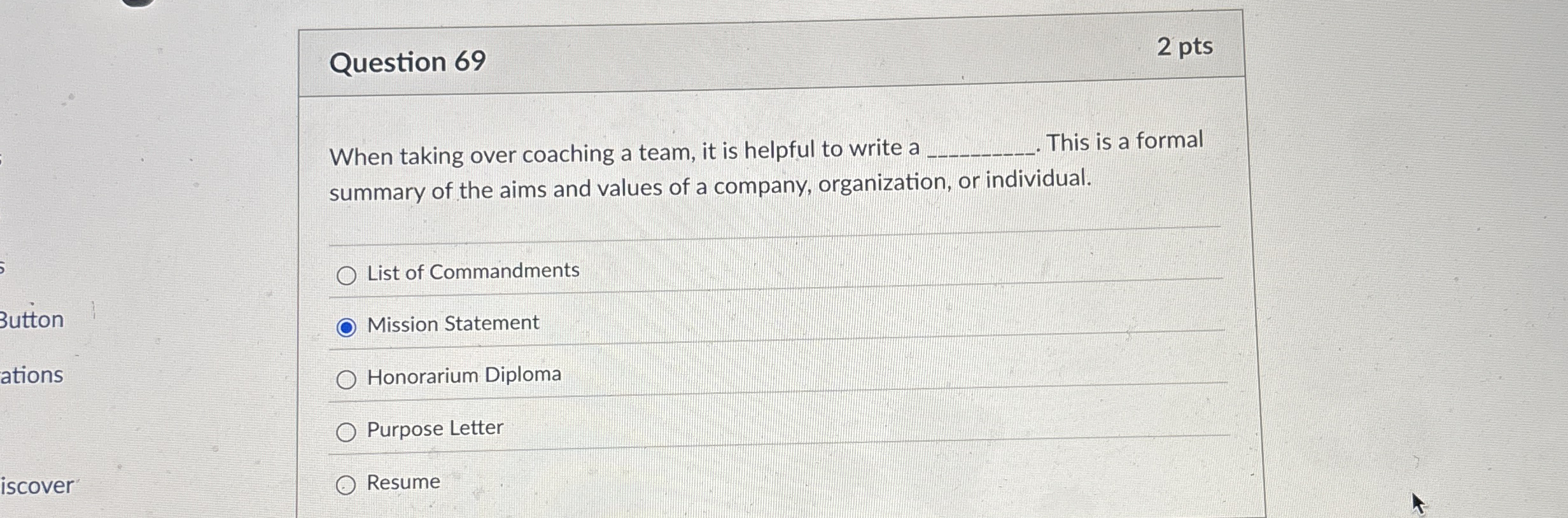 Solved Question 692 ﻿ptsWhen taking over coaching a team, it | Chegg.com