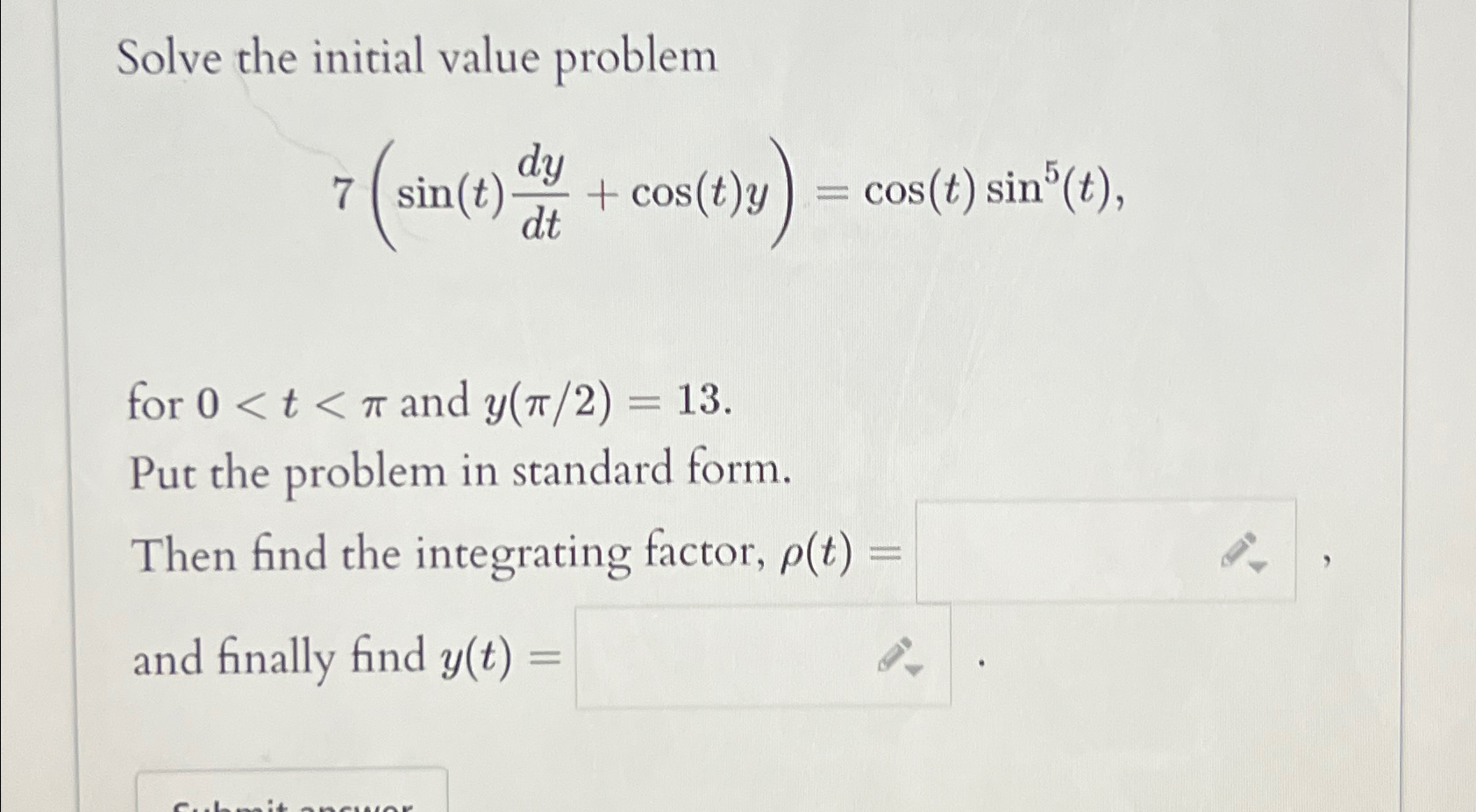 Solved Solve the initial value | Chegg.com