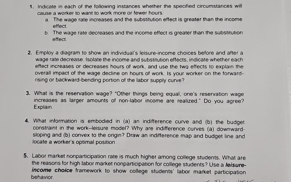 Solved Indicate in each of the following instances whether | Chegg.com