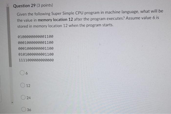 Solved Question 29 (3 points) Given the following Super | Chegg.com
