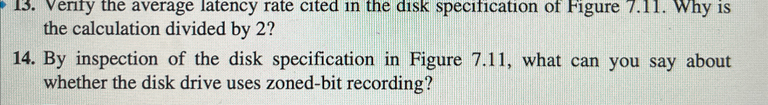 Solved By inspection of the disk specification in Figure | Chegg.com