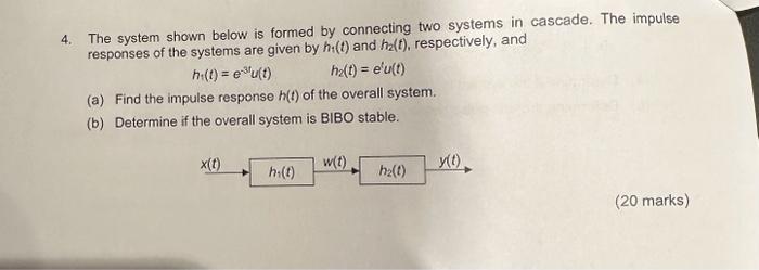 Solved 4. The system shown below is formed by connecting two | Chegg.com
