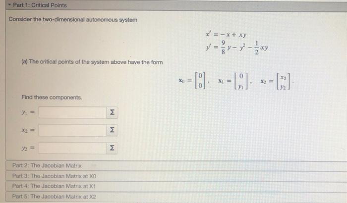 Solved Part 1: Critical Points Consider the two-dimensional | Chegg.com