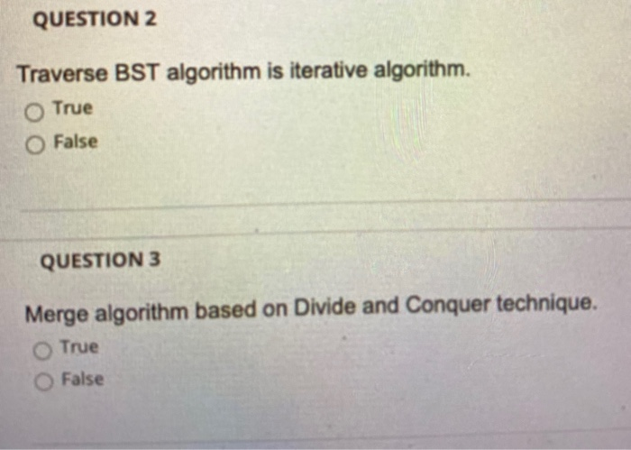 Solved Question 2 Traverse Bst Algorithm Is Iterative 2007