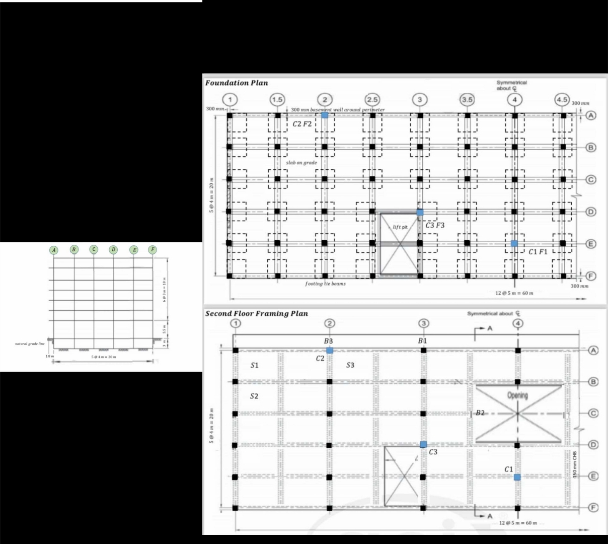 Second Floor Framing PlanSymmetrical about εDesign | Chegg.com