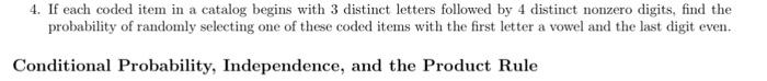 Solved 4. If each coded item in a catalog begins with 3 | Chegg.com
