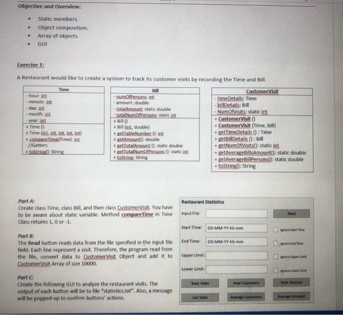 Solved Objective and Overview: . Static members. Object | Chegg.com