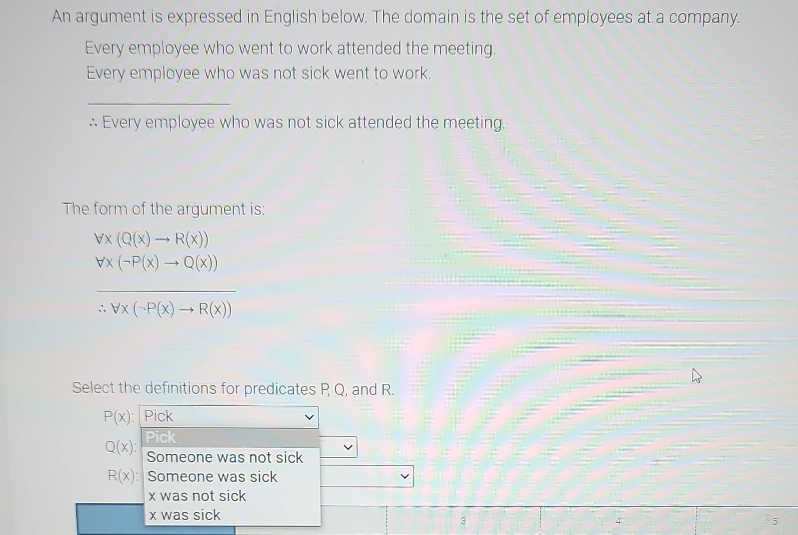 Solved An argument is expressed in English below. The domain | Chegg.com