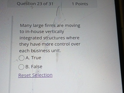 Solved Question 23 ﻿of 311 ﻿PointsMany large firms are | Chegg.com