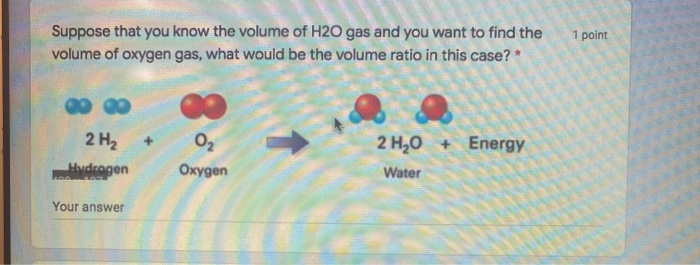 Solved 1 point Suppose that you know the volume of H20 gas | Chegg.com