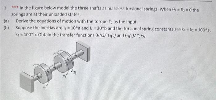 Solved 1. ** In the figure below model the three shafts as | Chegg.com