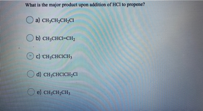 Solved What is the major product upon addition of HCl to | Chegg.com