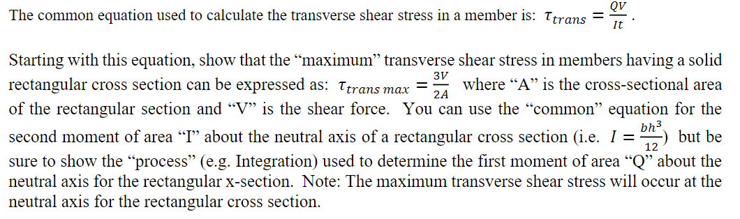 Solved The common equation used to calculate the transverse | Chegg.com