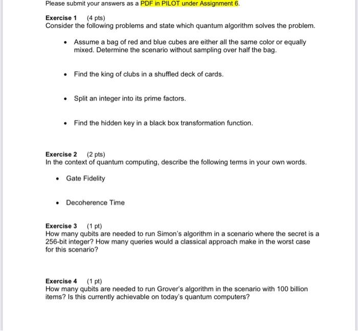 Solved Exercise 1 (4 pts) Consider the following problems | Chegg.com