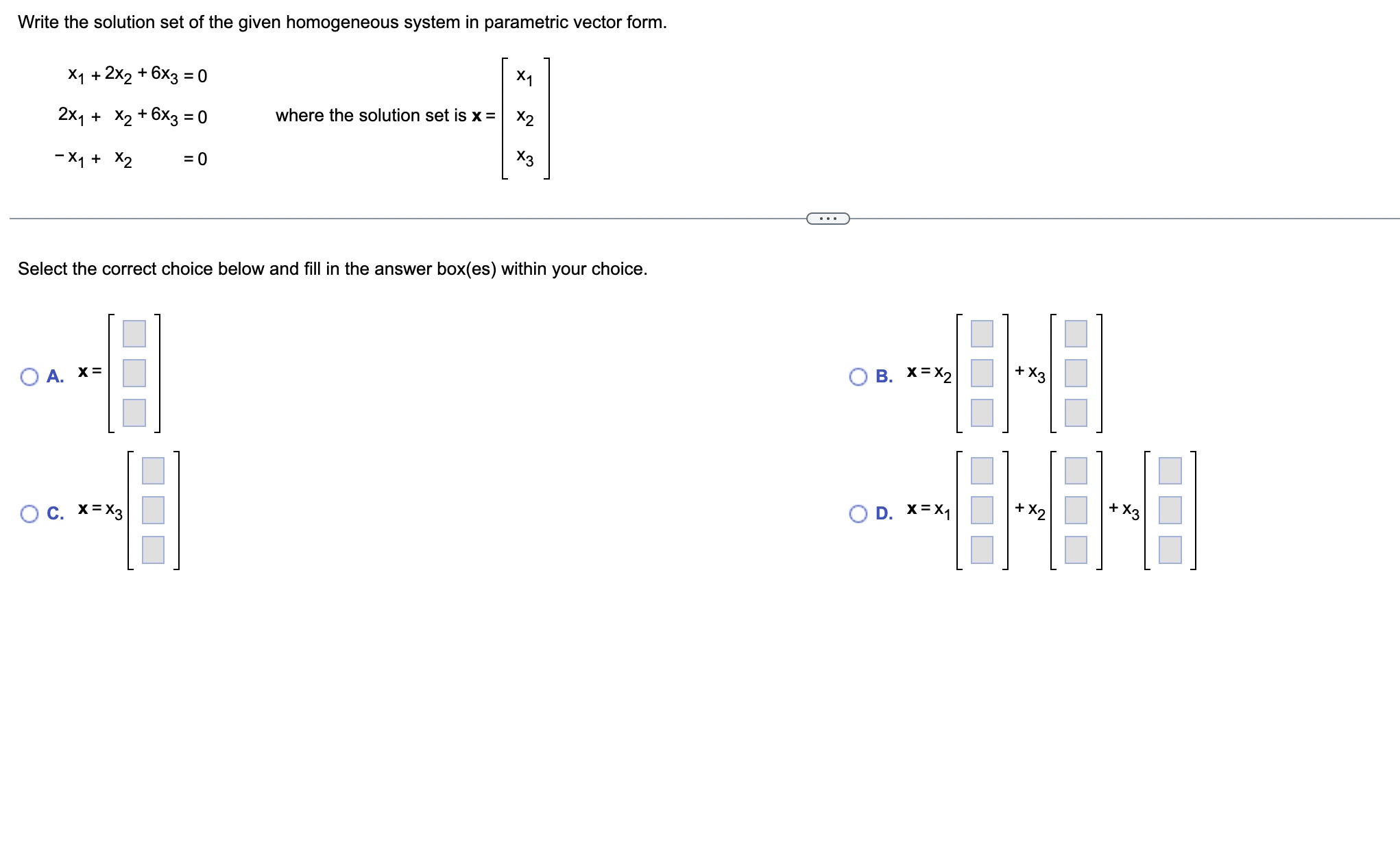 Solved Write the solution set of the given homogeneous | Chegg.com