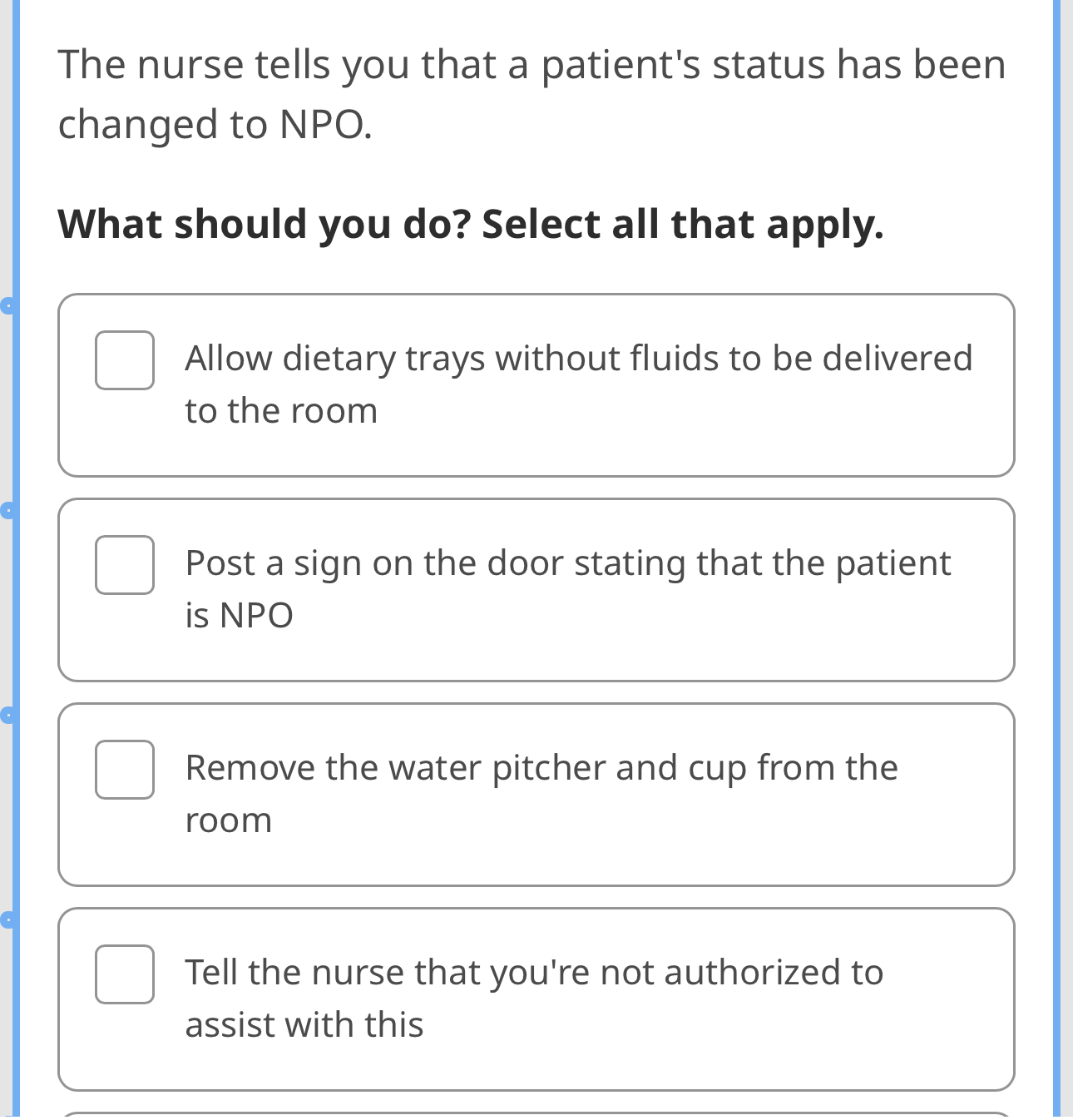 Solved The nurse tells you that a patient's status has been | Chegg.com