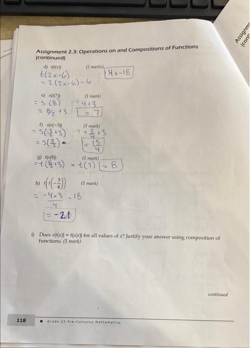 Solved Assignment 2.2: Operations on and Compositions of | Chegg.com