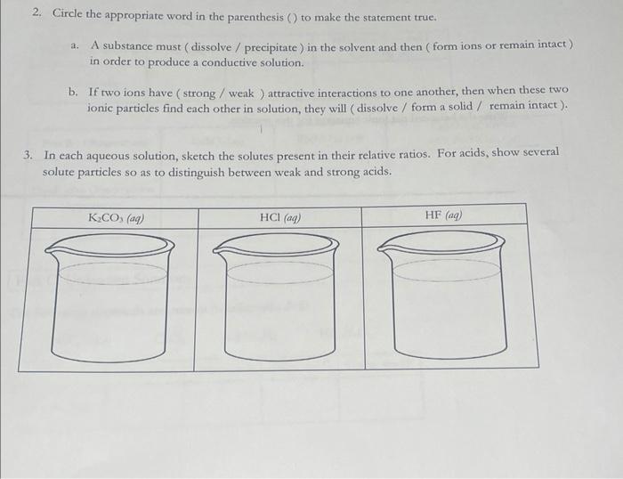 Solved 2. Circle the appropriate word in the parenthesis () | Chegg.com