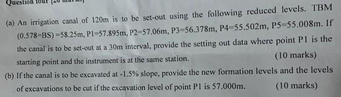 Solved i. Setting out question at intervals of 30m. ii. New | Chegg.com