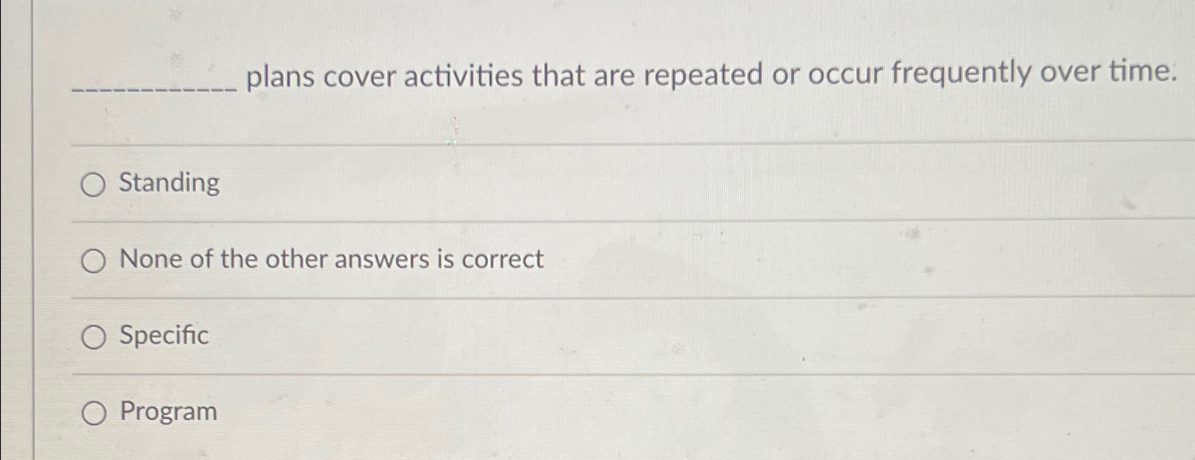Solved plans cover activities that are repeated or occur | Chegg.com